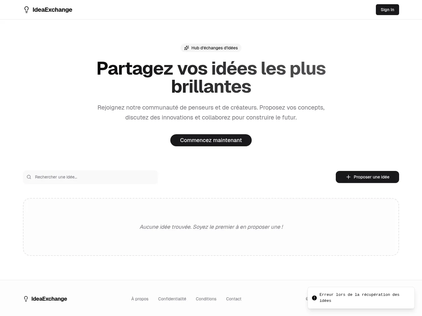 Idea Exchange Hub