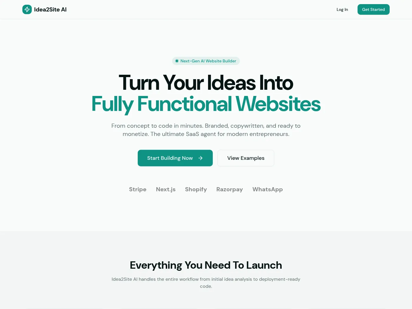 Idea2Site AI Builder