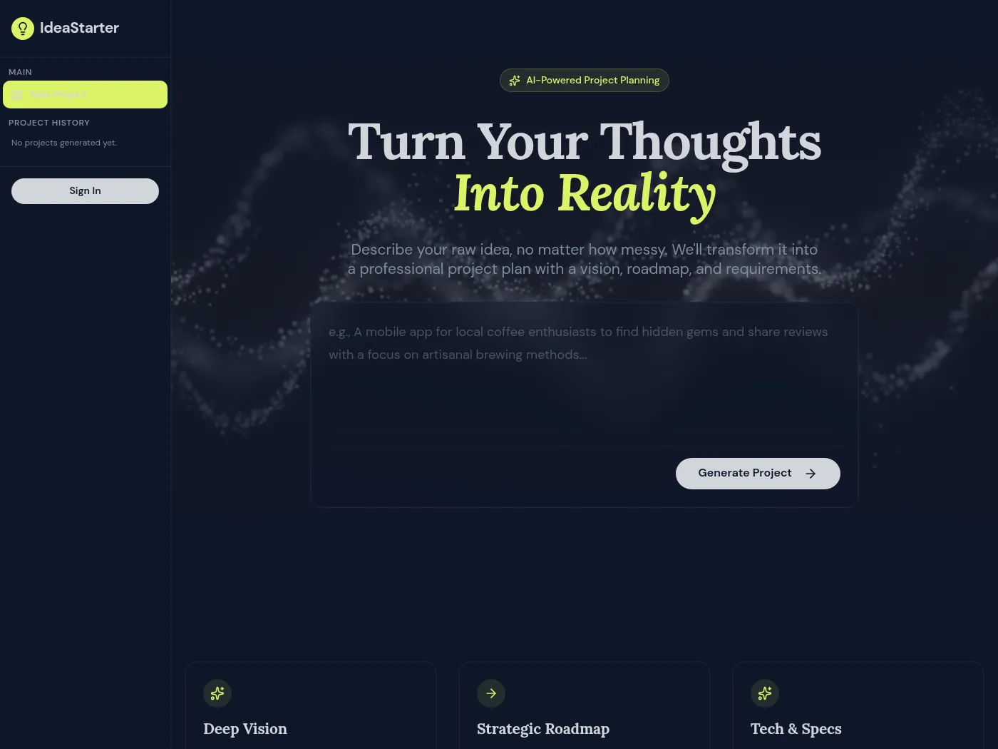 IdeaStarter App
