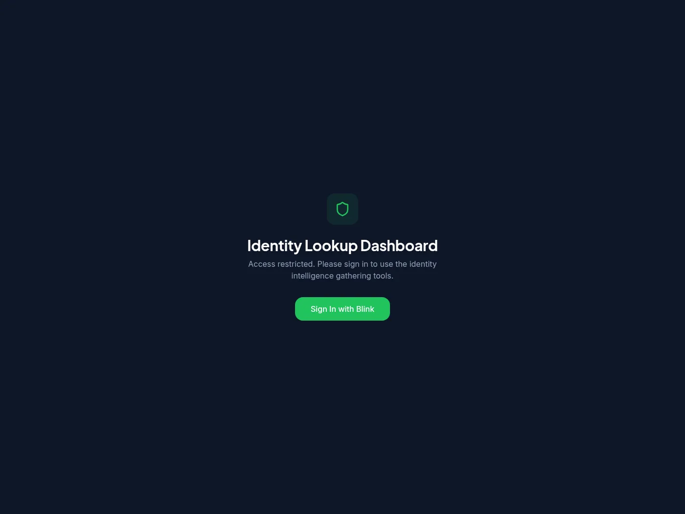Identity Lookup Dashboard
