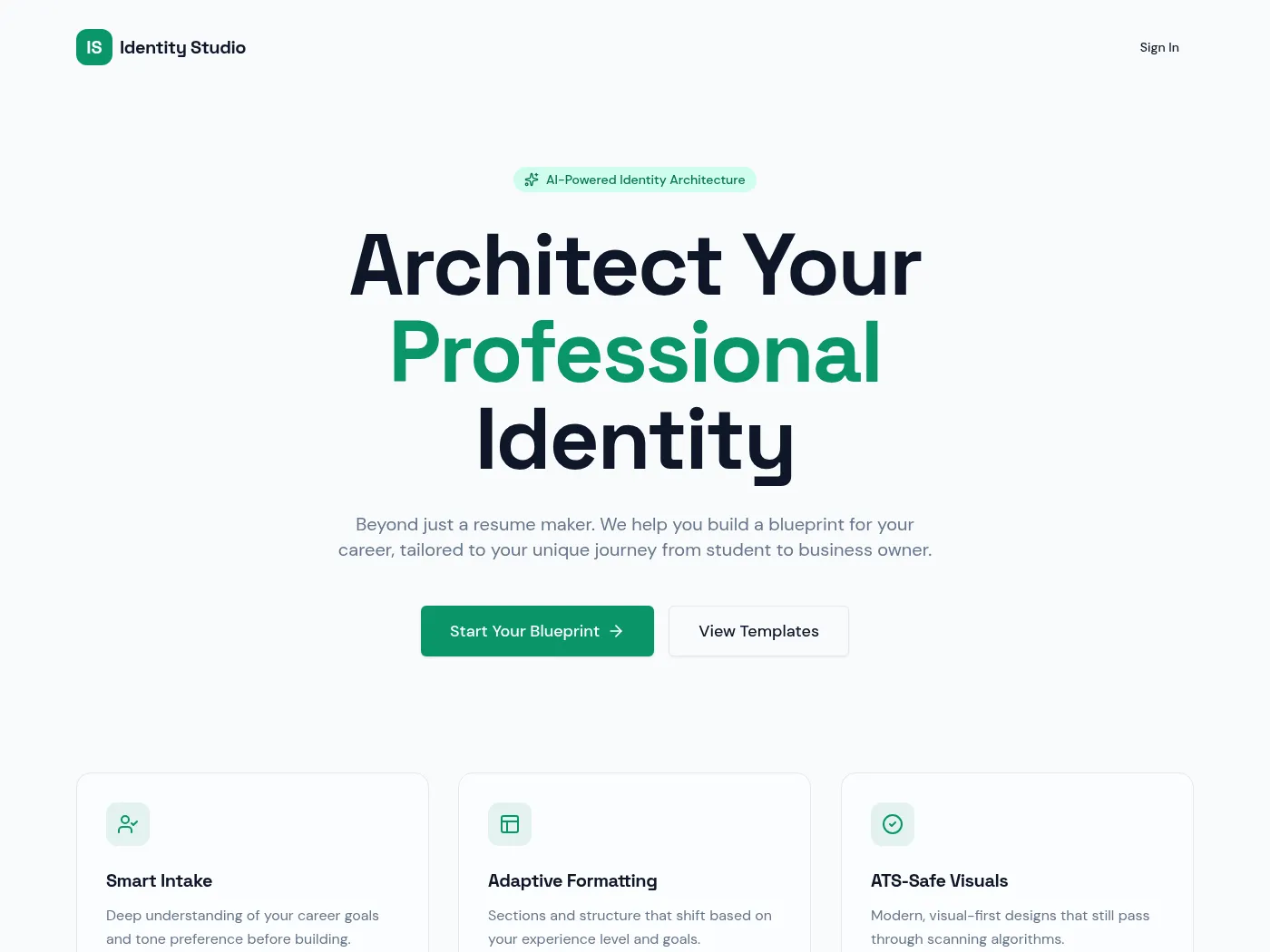 Identity Resume Studio