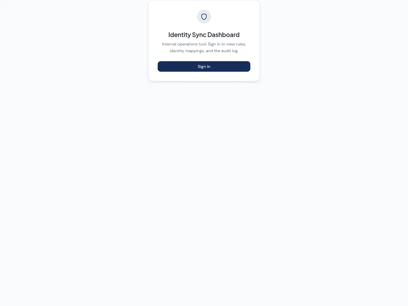 Identity Sync Dashboard
