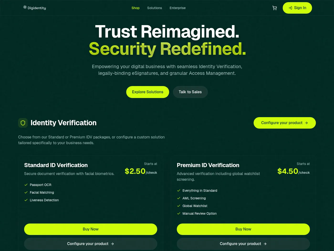 Digidentity Product Webshop