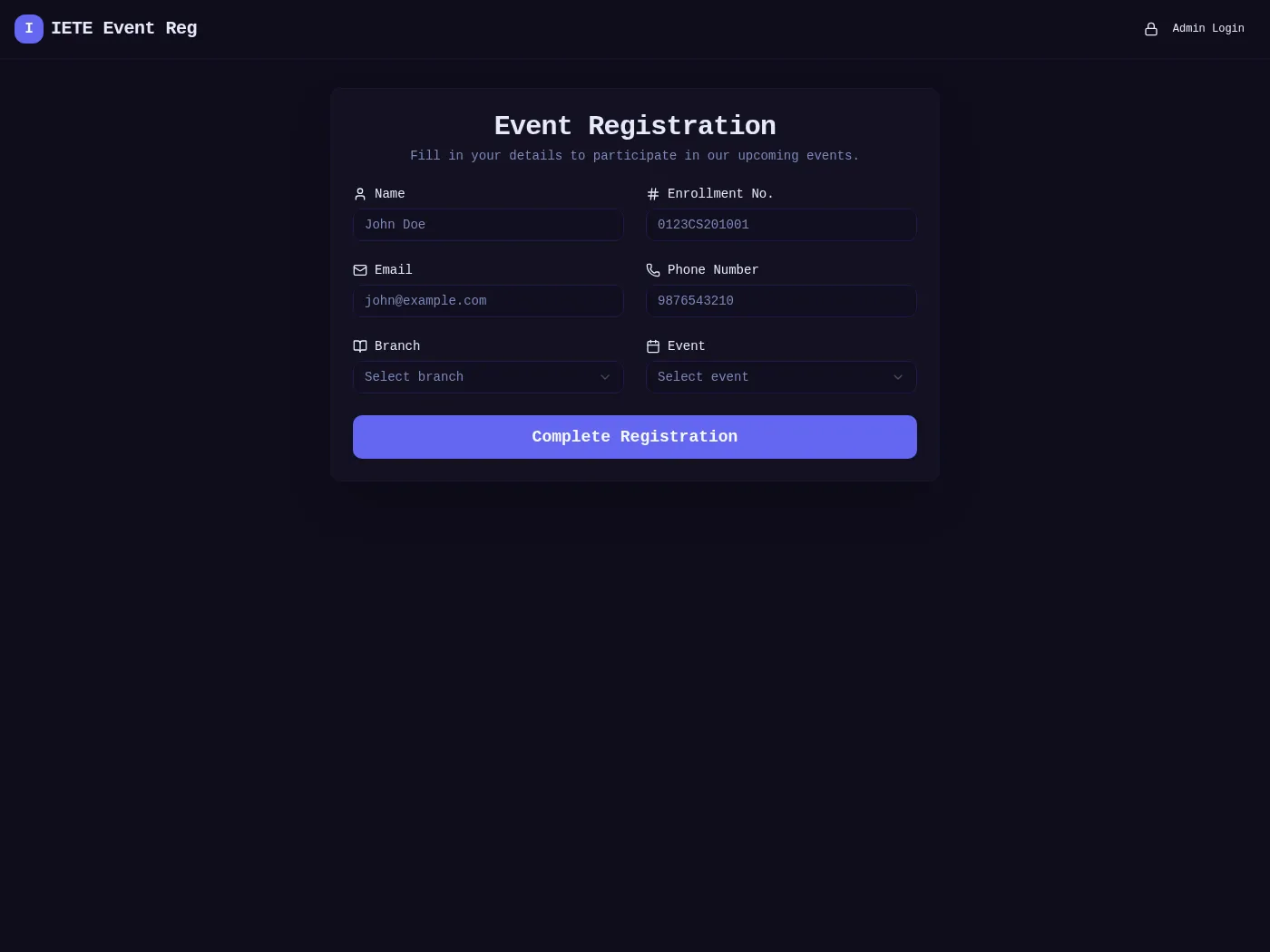 IETE Event Registration