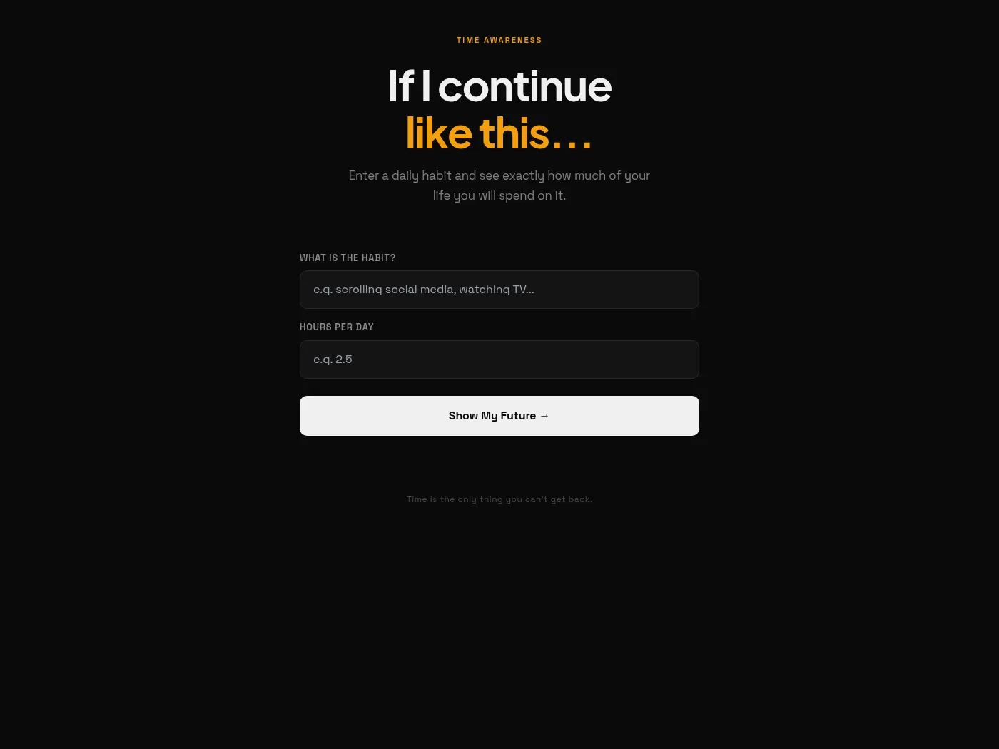 If I Continue Like This