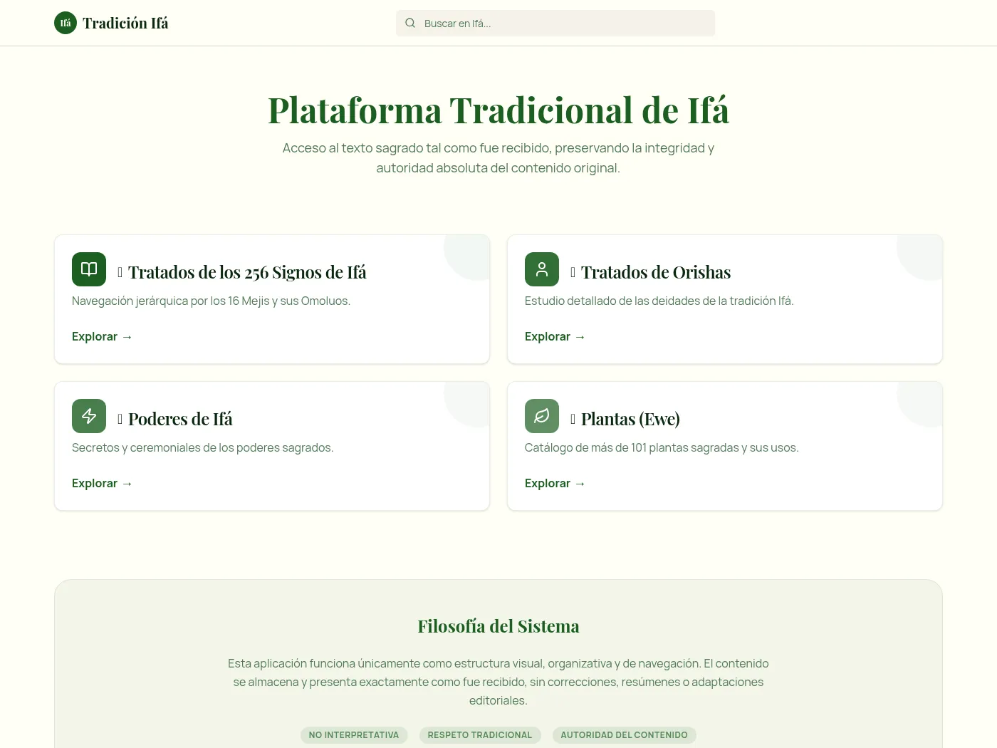 Ifá Tradición Web App