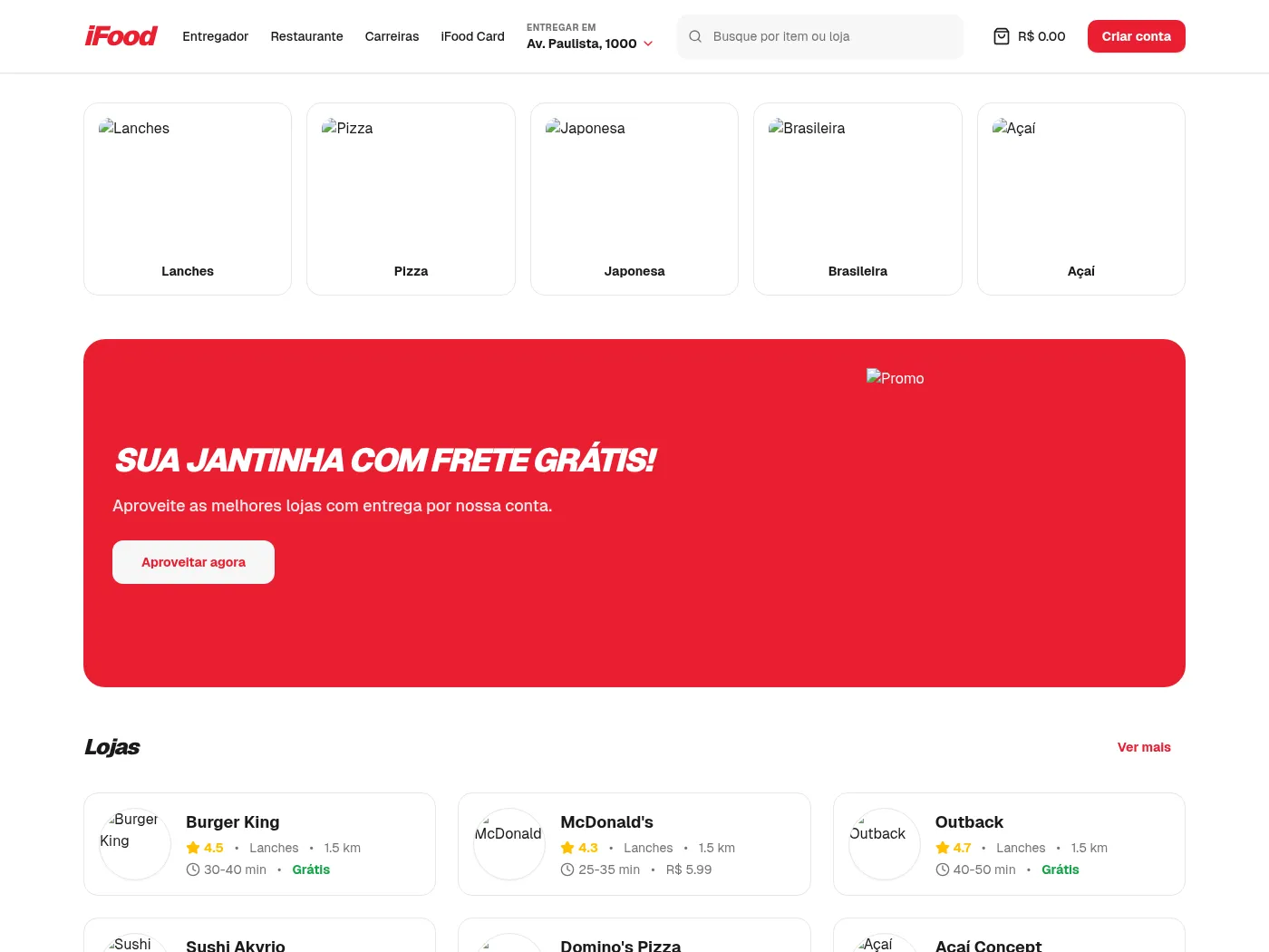 iFood Clone Web App