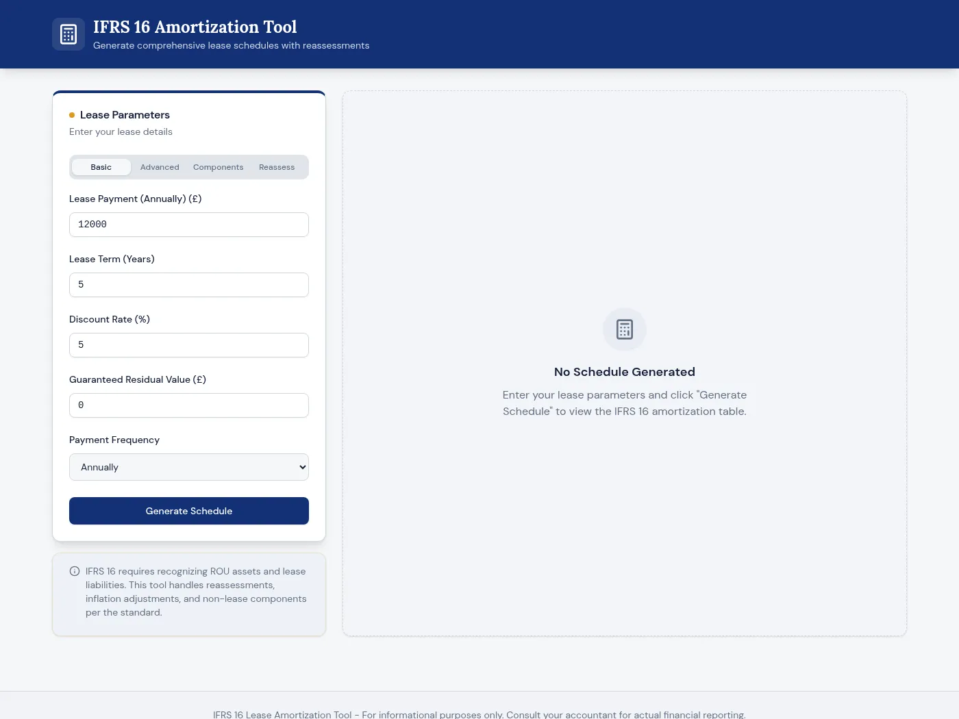 IFRS 16 Amortization Tool