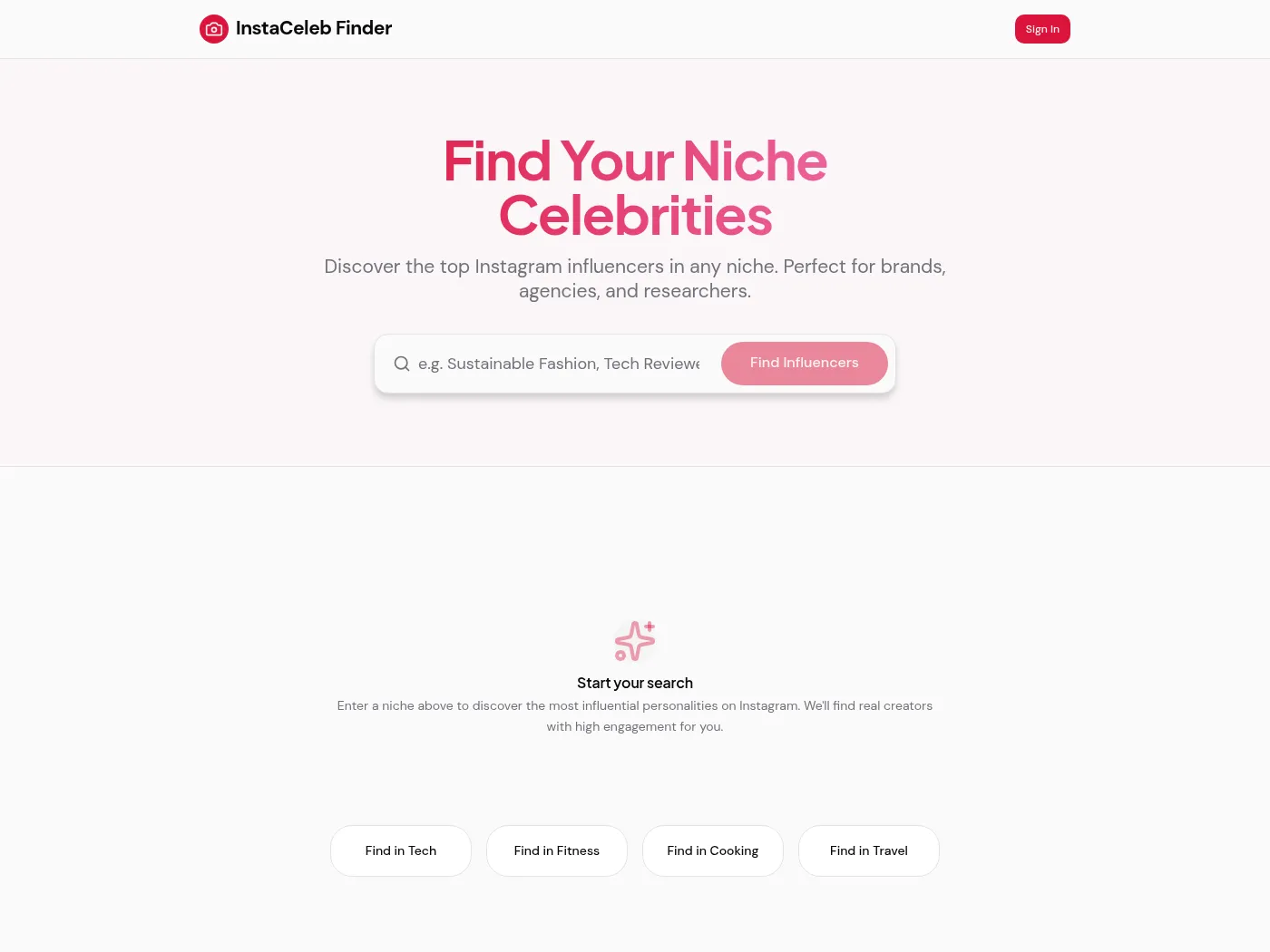 Niche IG Celebrity Finder