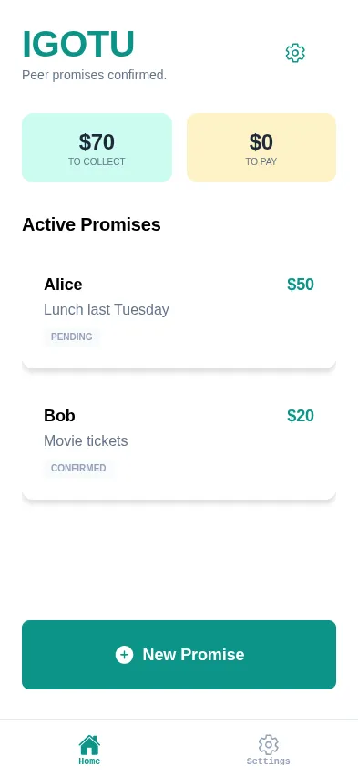 IGOTU Peer Promise App