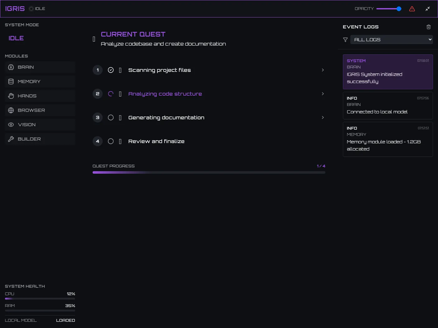 IGRIS Shadow System UI