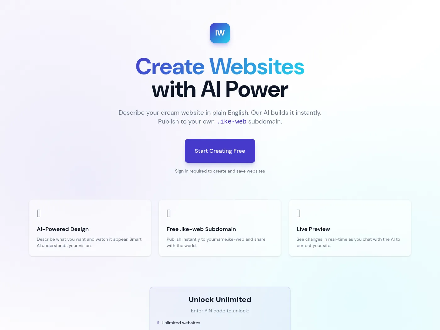Ike-Web AI Site Maker