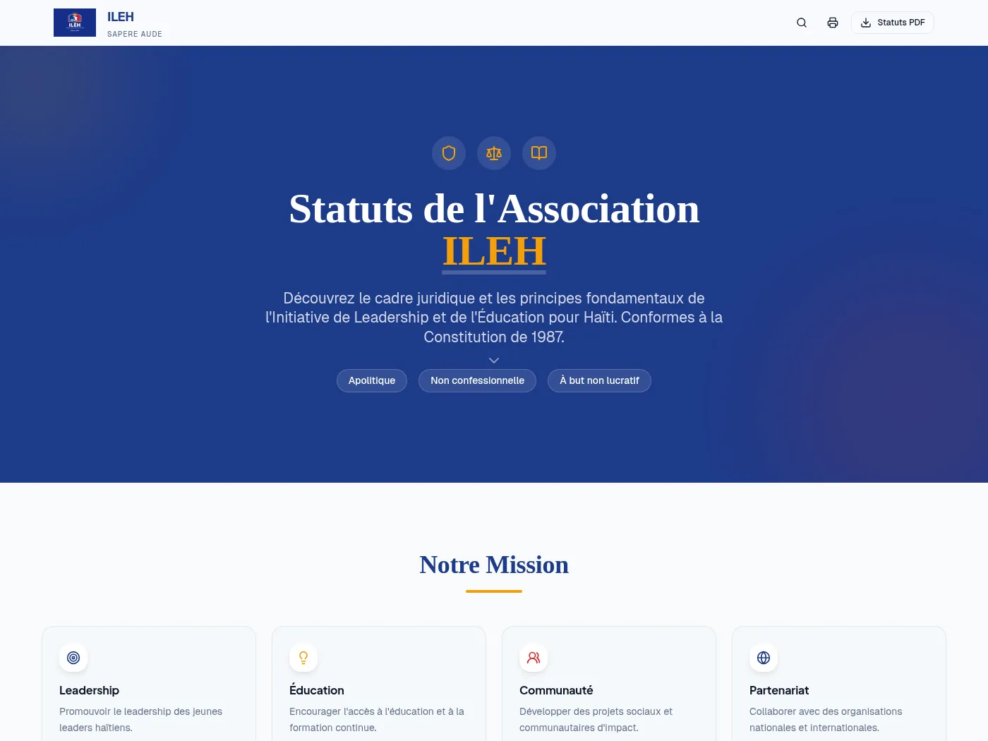 ILEH Statuts Présentation