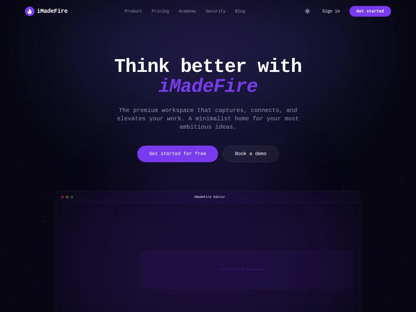 iMadeFire Landing Page