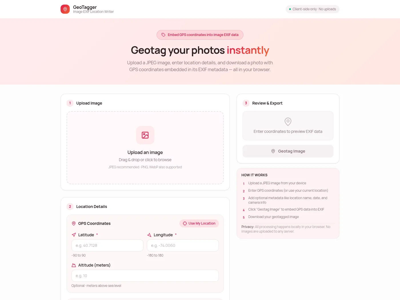 GeoTagger Uploader