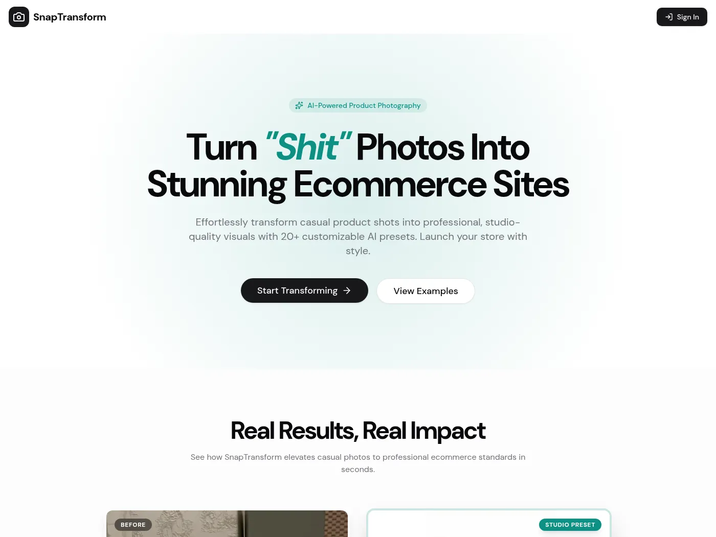 Ecom Snap Transform