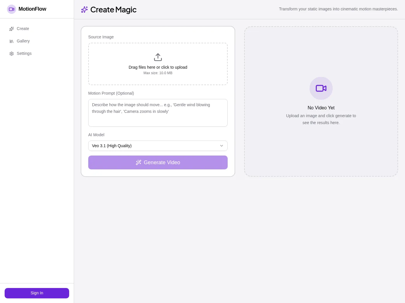 Offline Image-to-Video Suite