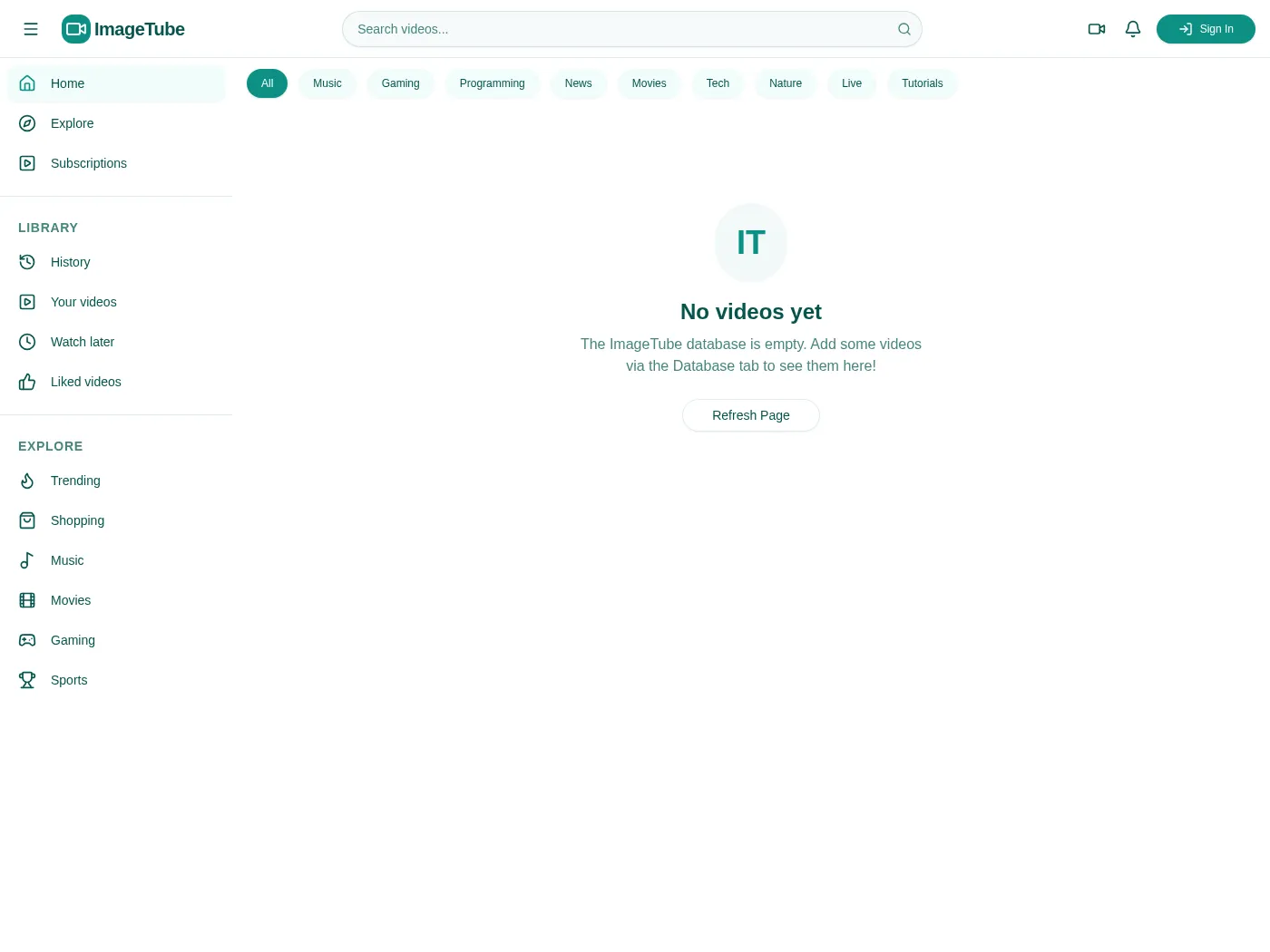 ImageTube Web Clone