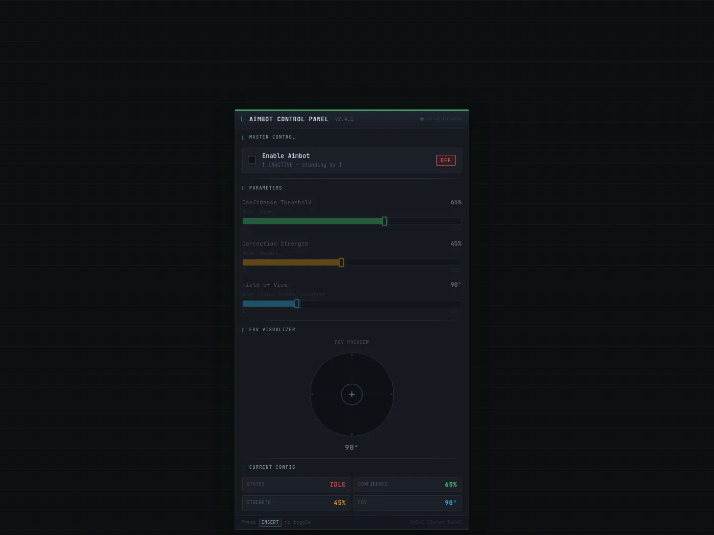 ImGui Aimbot Control Panel