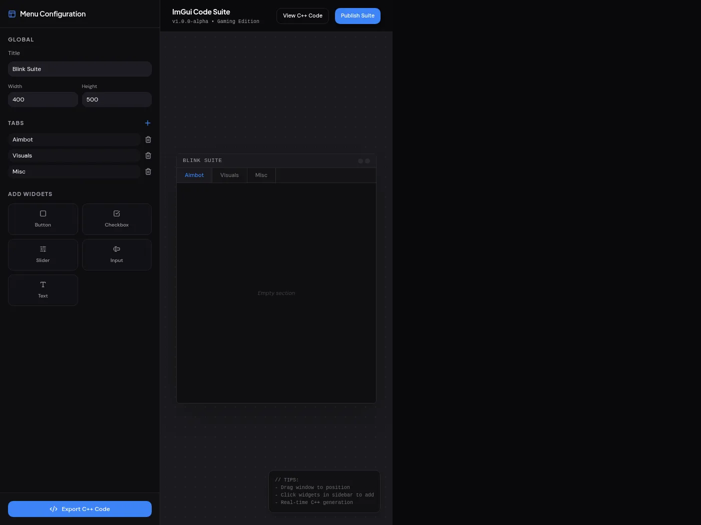 C++ ImGui Menu Suite