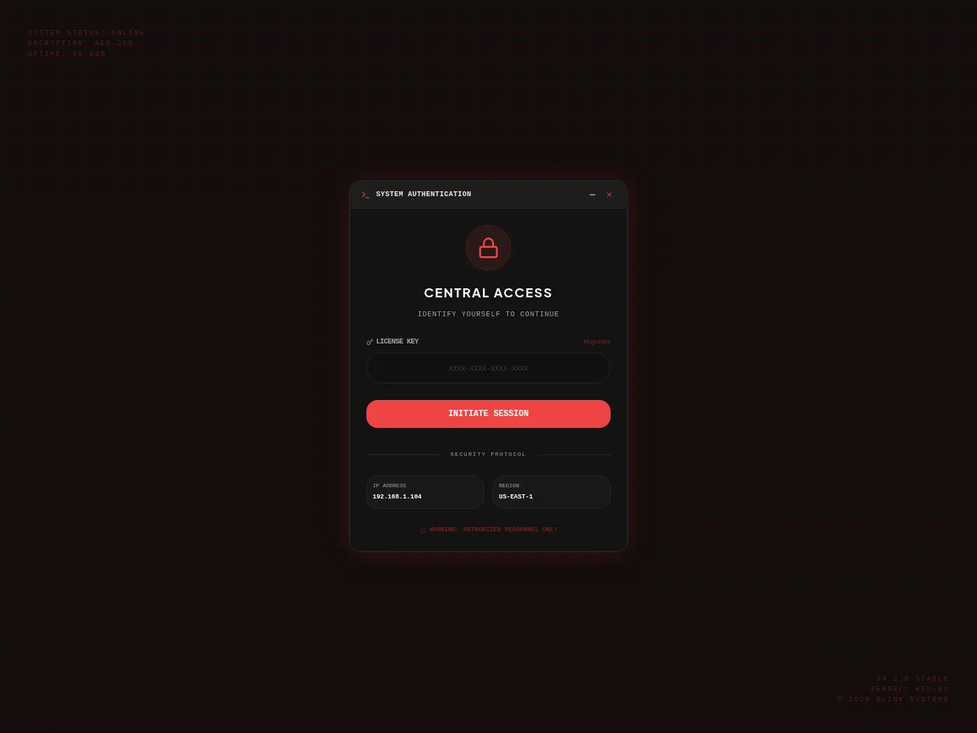 Red Minimal Login UI