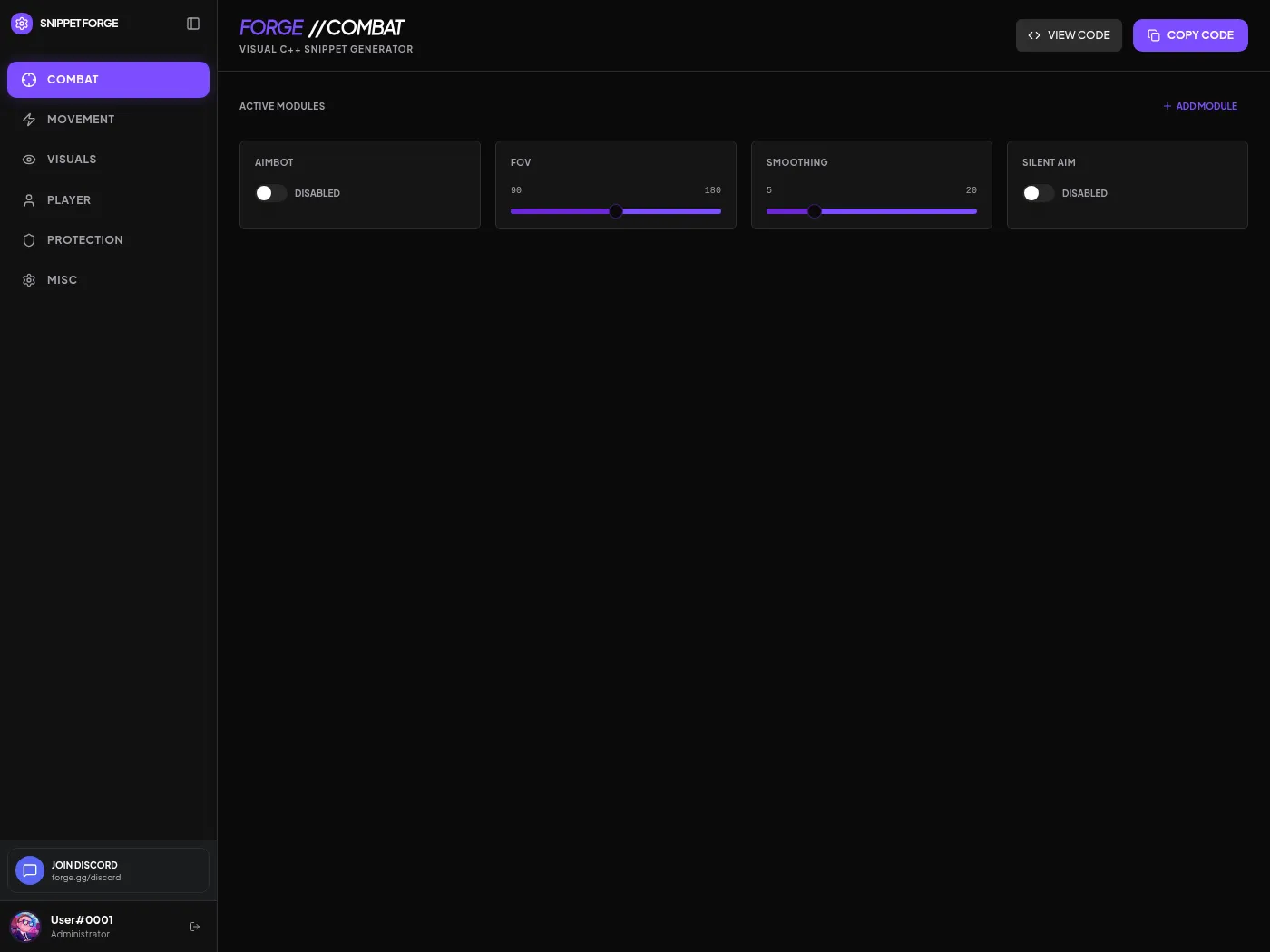 ImGui Snippet Forge
