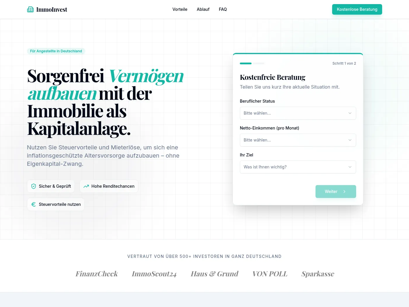 Immobilien Investment Funnel