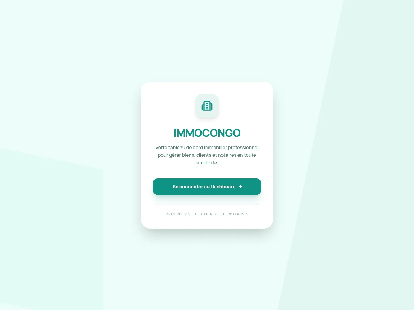 IMMOCONGO Realty Dashboard