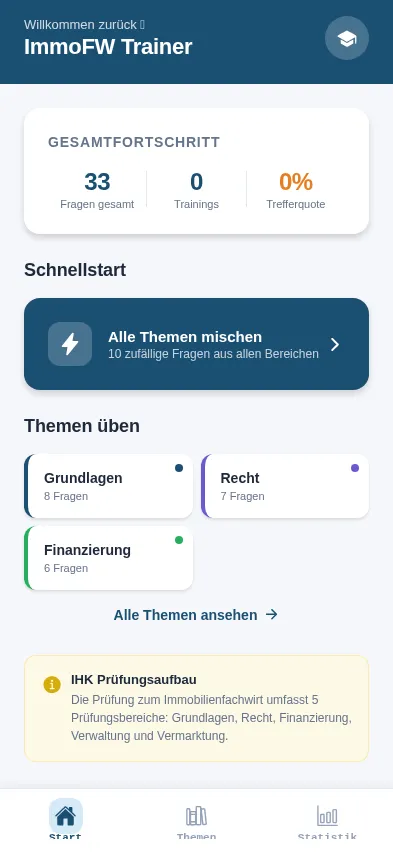 ImmoFW Prüfungstrainer App