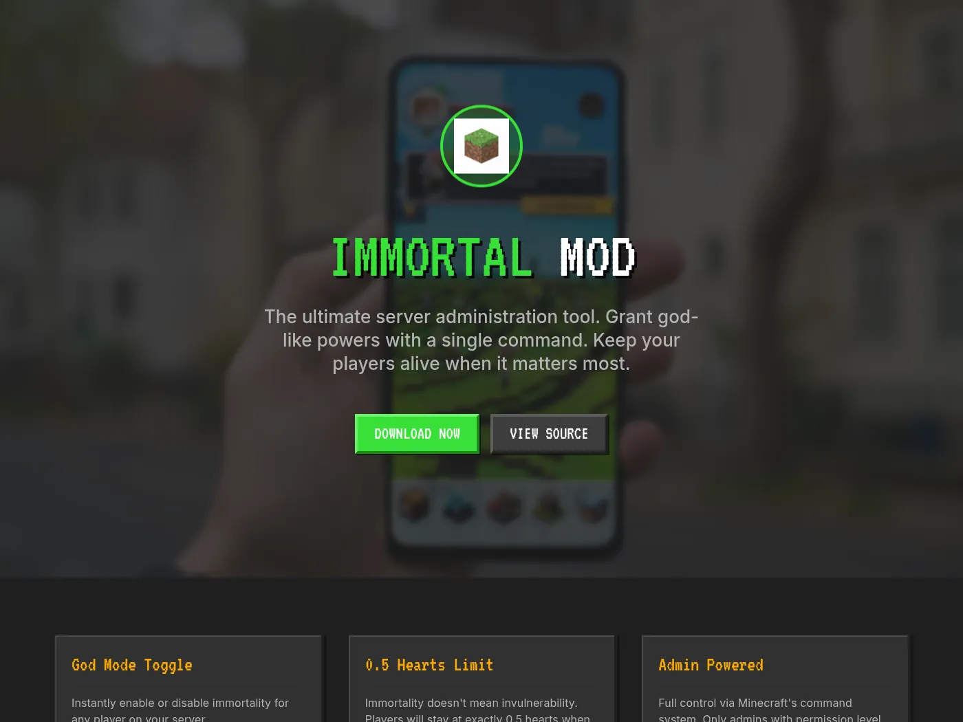 Immortal Toggle Mod