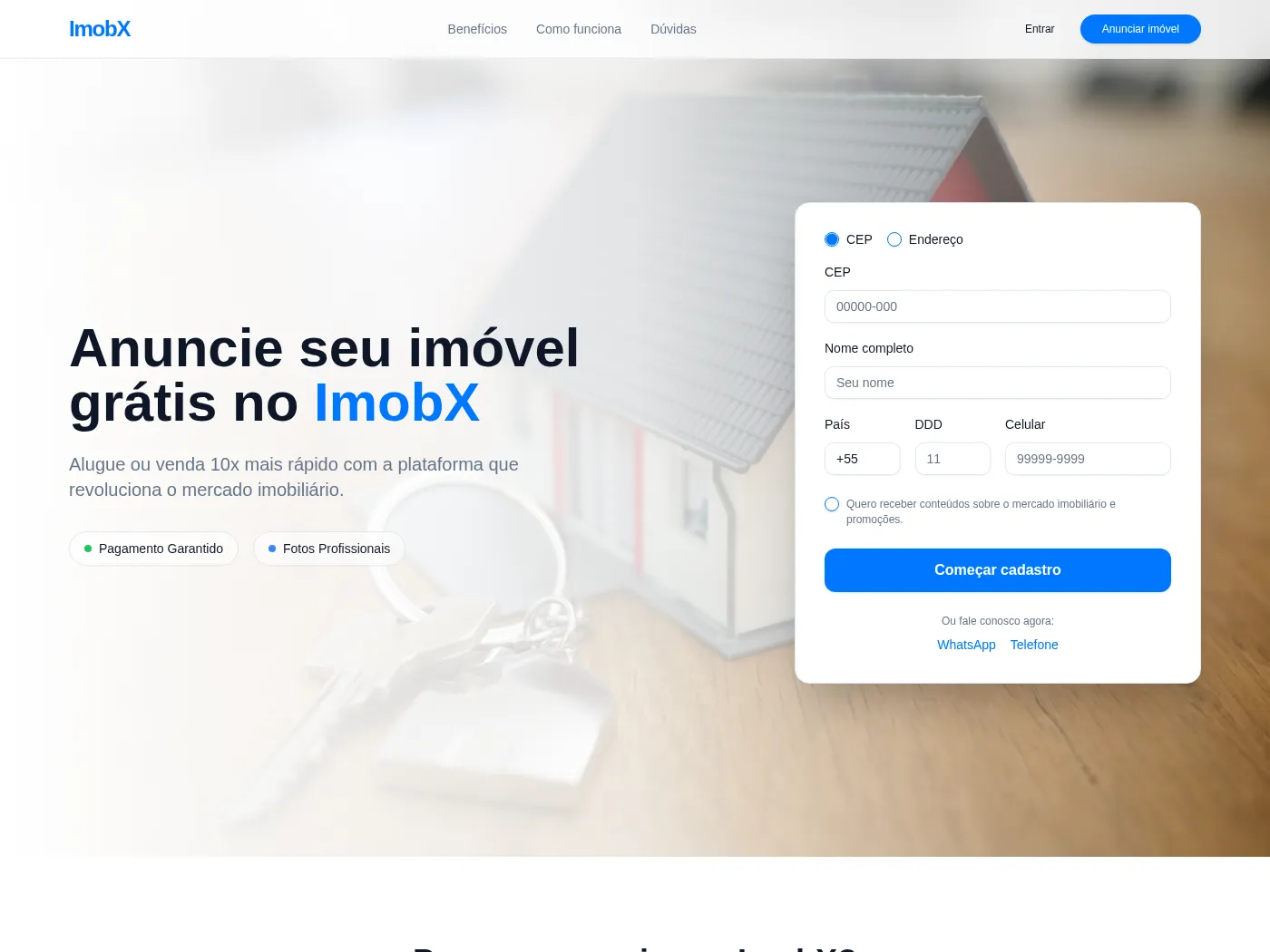 ImobX Landing Page