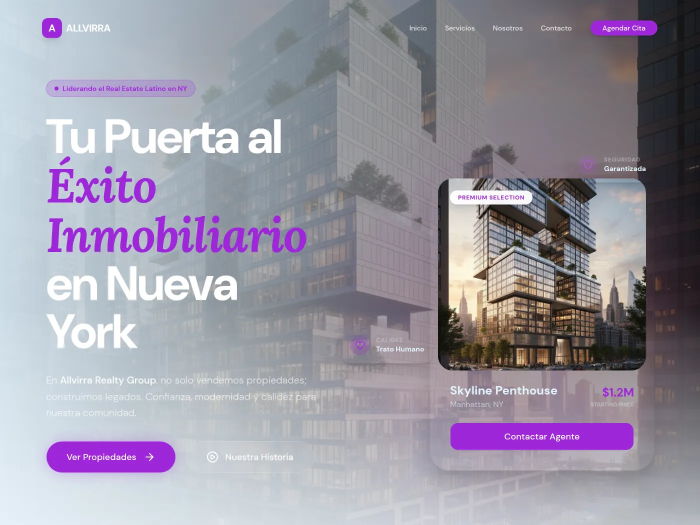 Visual Impact Landing Page