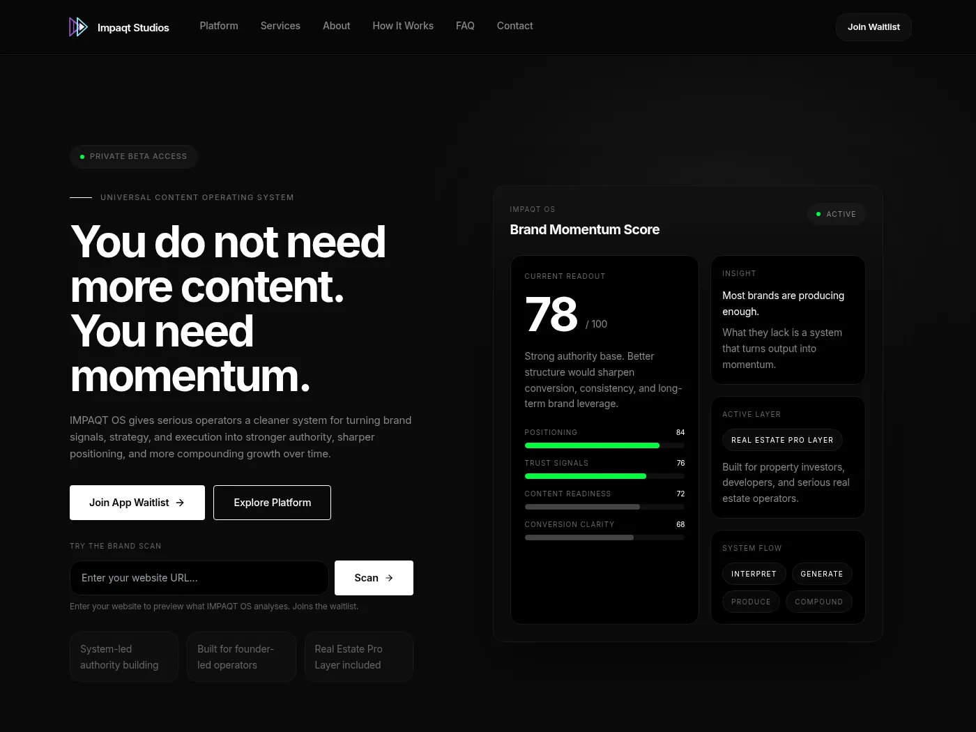 IMPAQT Studios Website