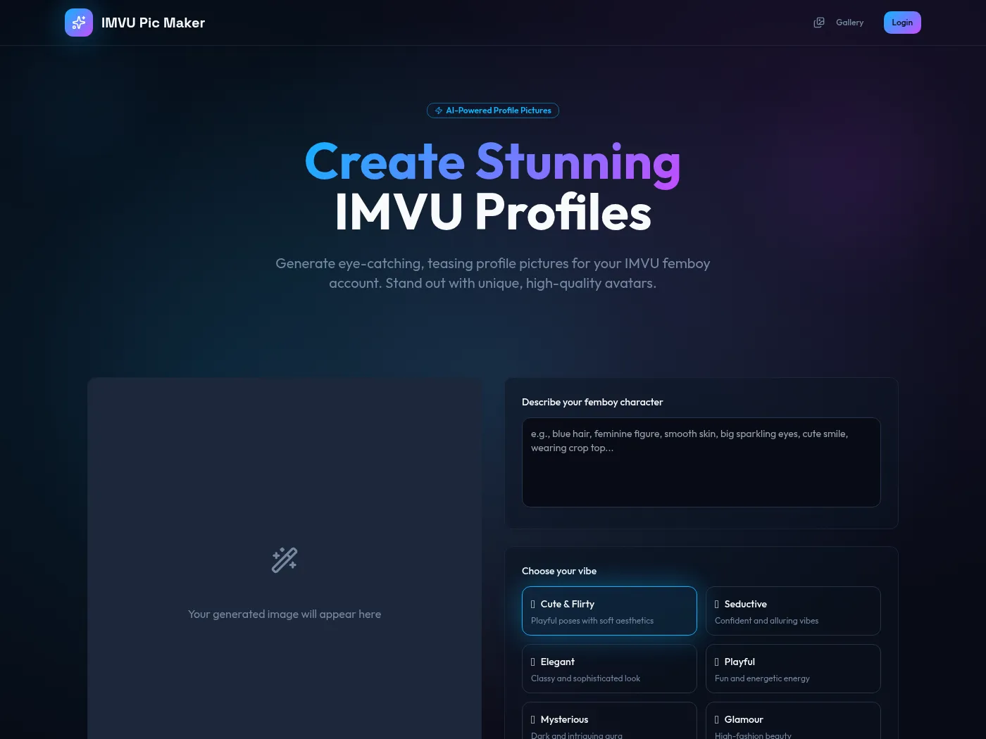 Teasing IMVU Profile Generator
