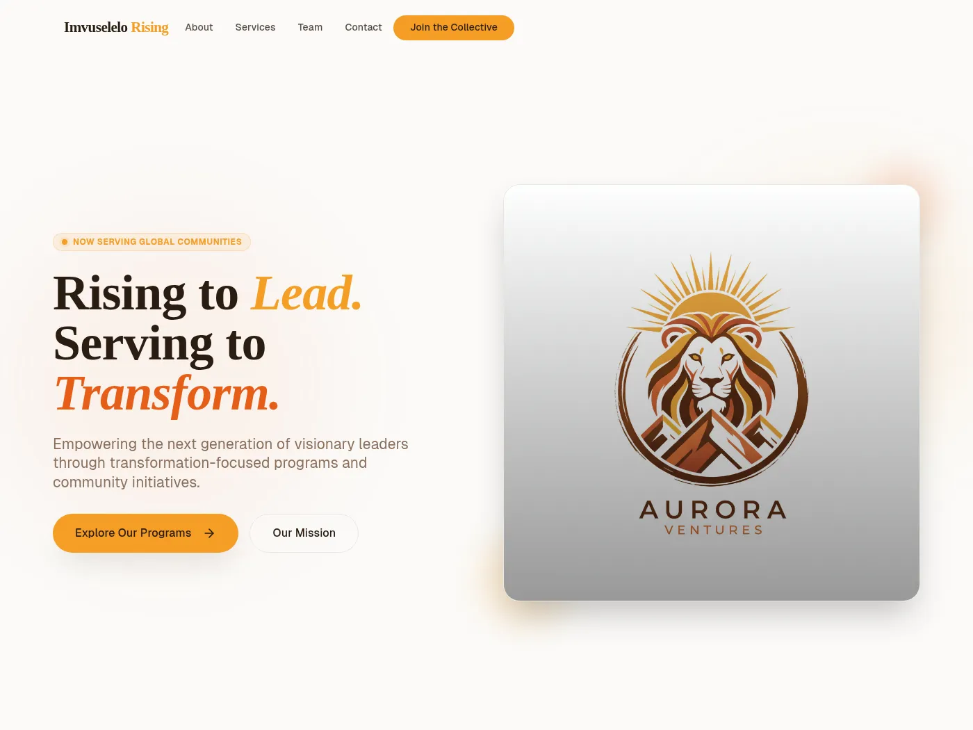 Imvuselelo Rising Website
