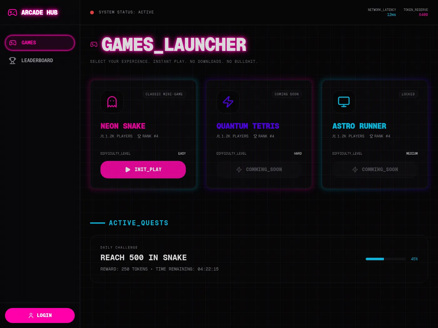 Built-in Game Launcher