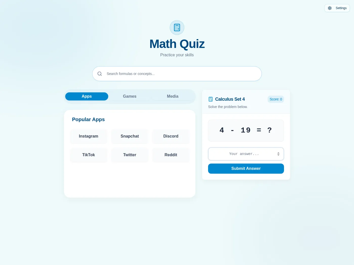 Incognito Math Portal
