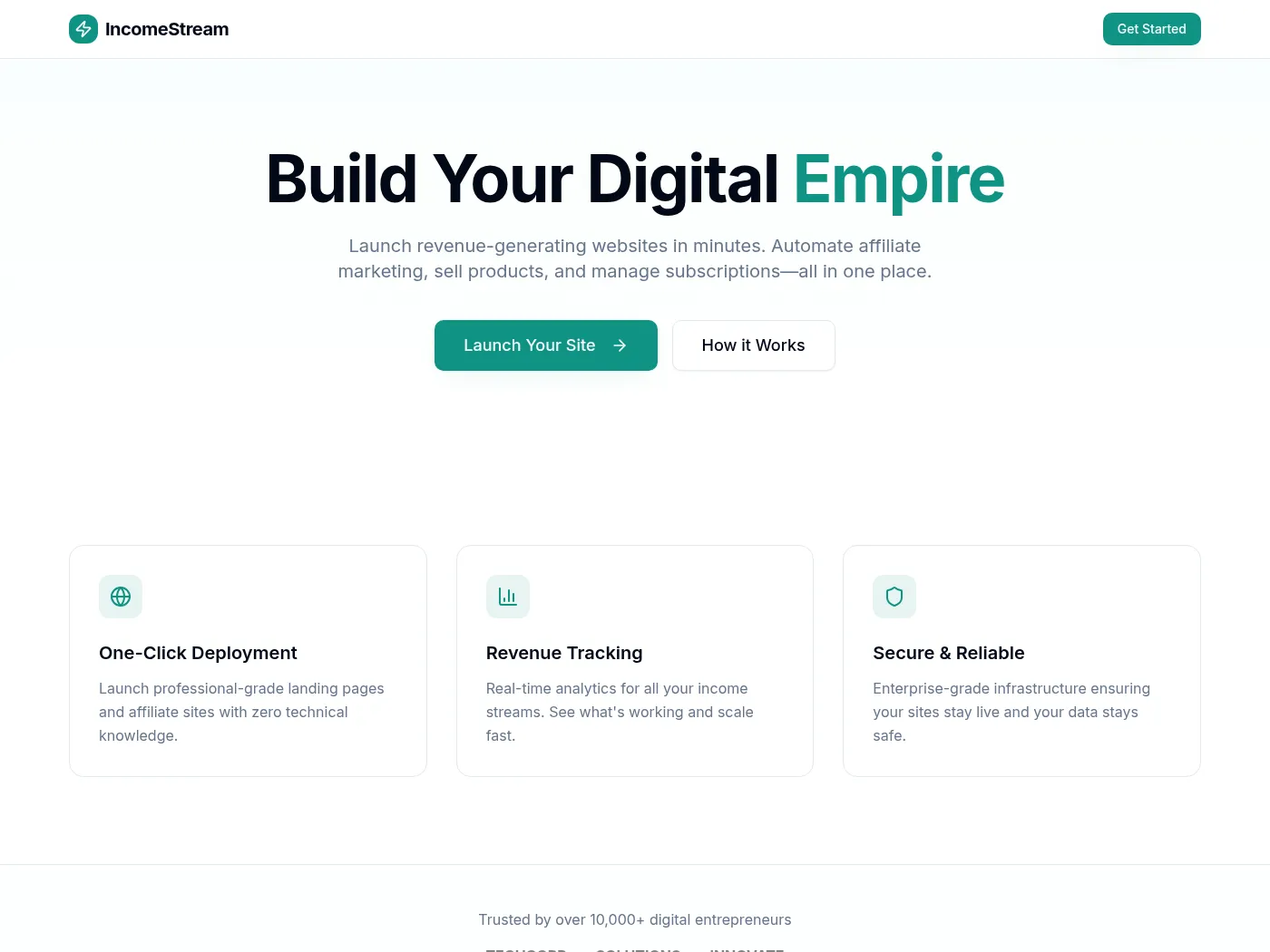IncomeStream Web Portal