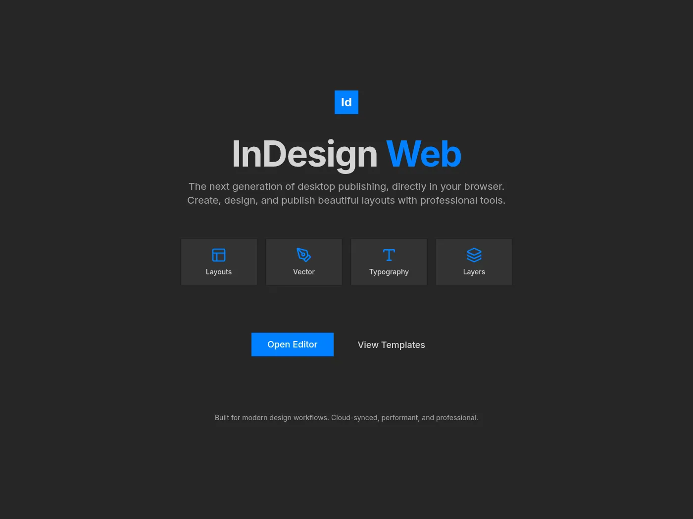 Indesign Web Clone