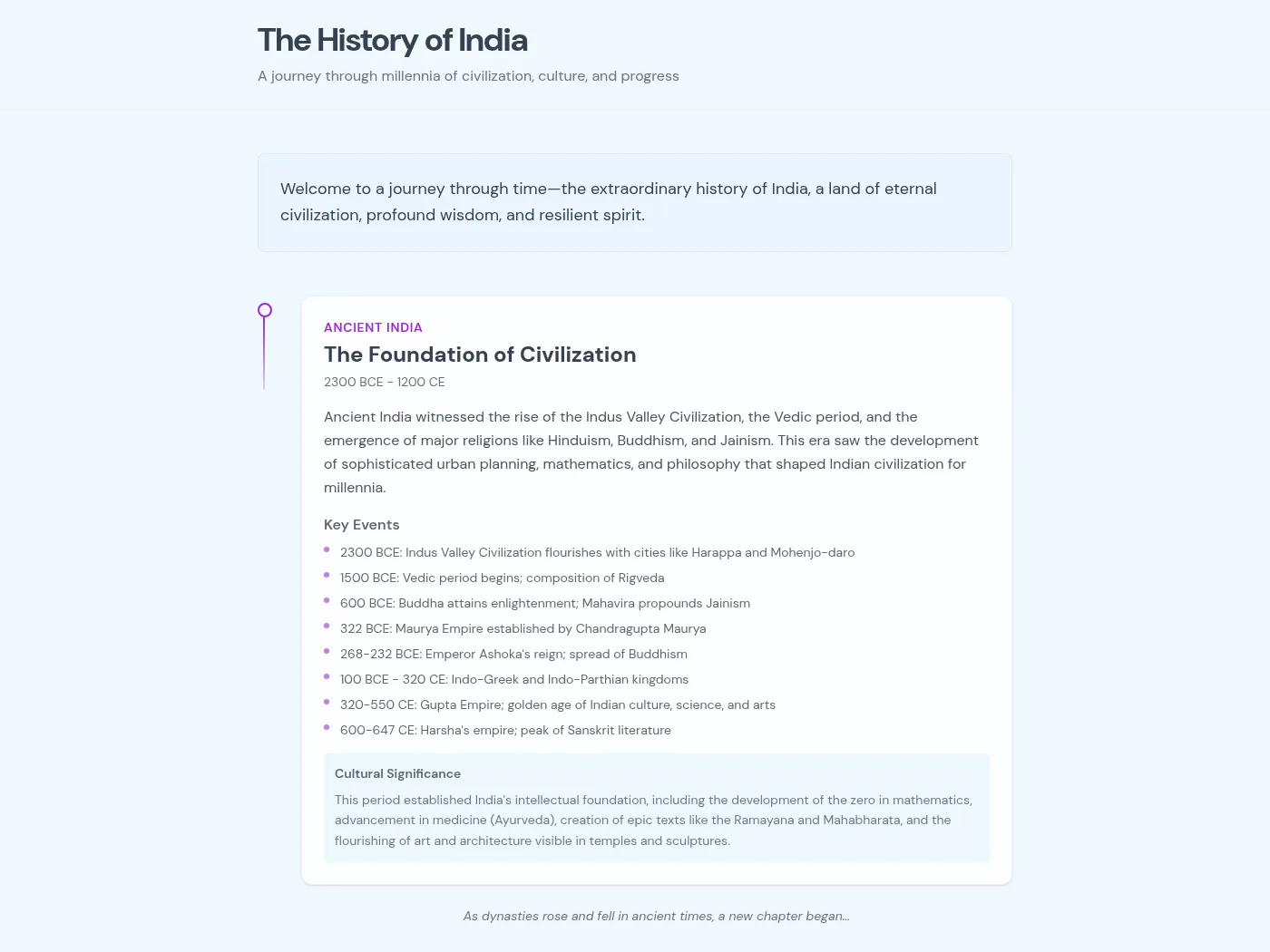 India History Script