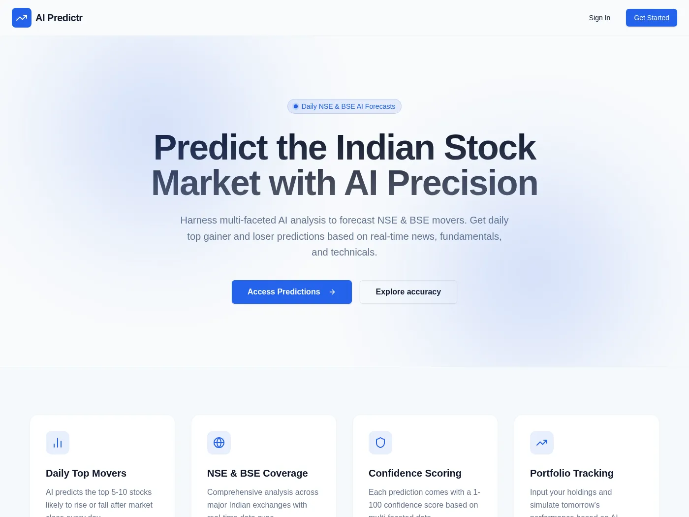 NSE BSE AI Predictr