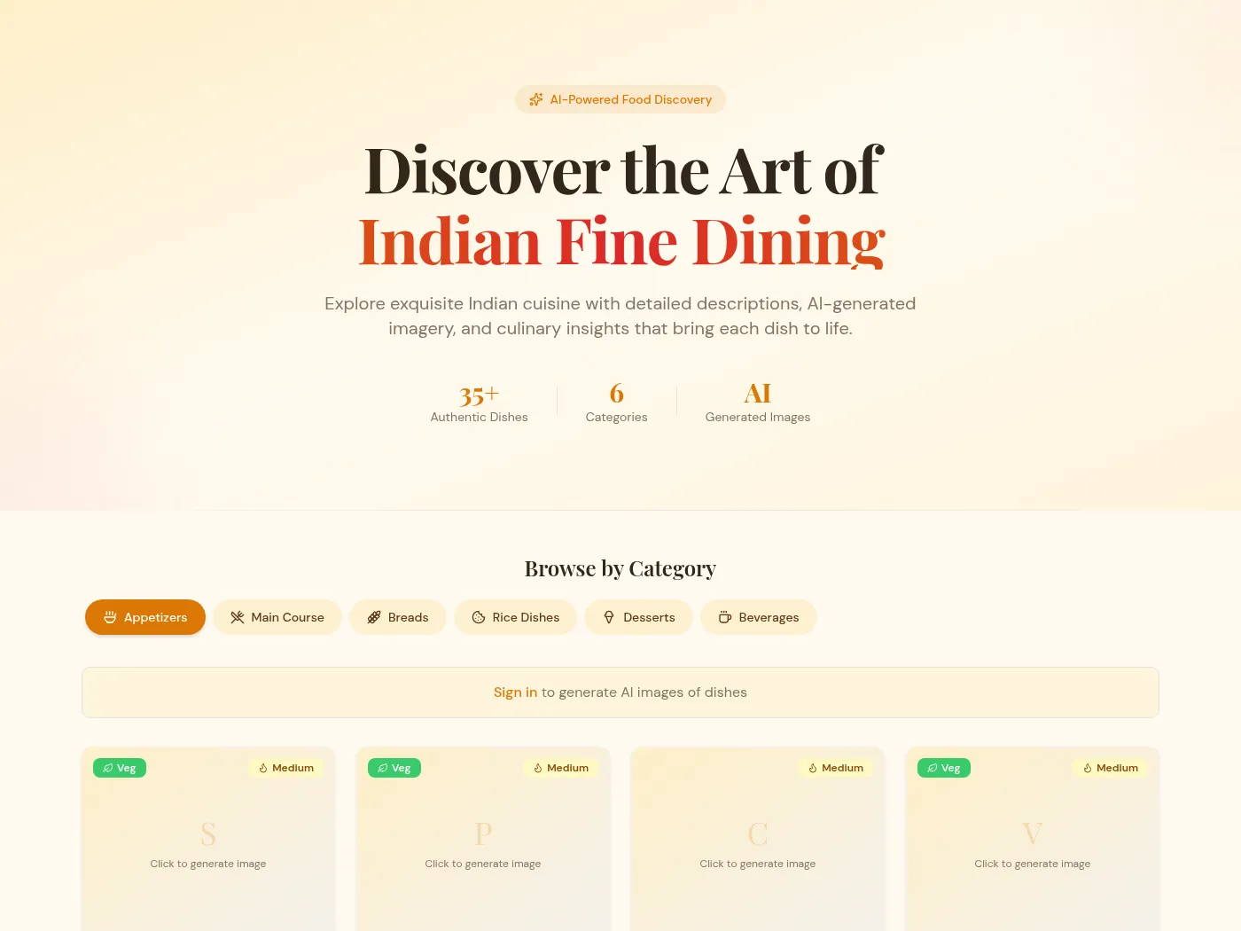 Indian Cuisine Explorer