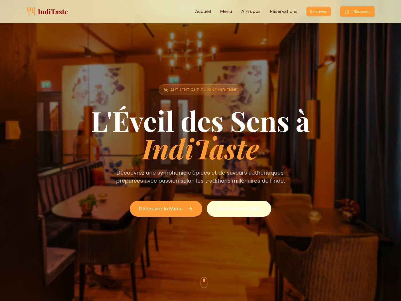 IndiTaste Restaurant Site
