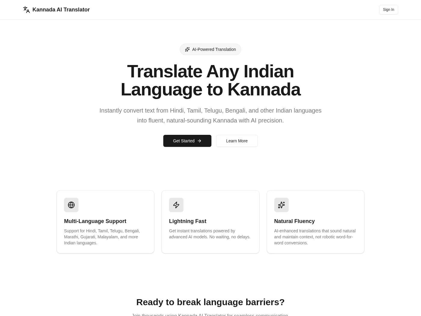 Kannada AI Translator