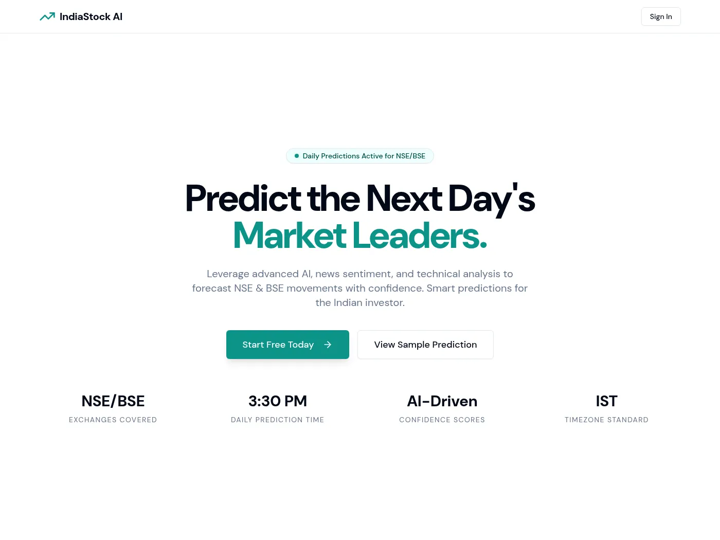 IndiaStock AI Predictor