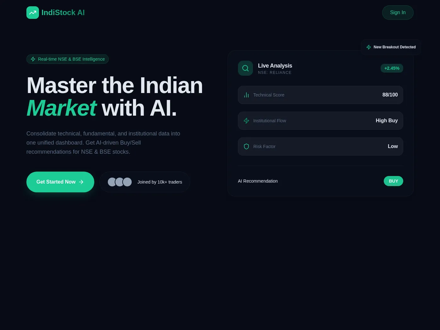 IndiStock AI Dashboard