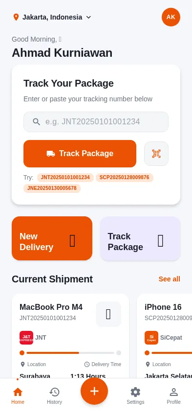 IndoParcel Tracker