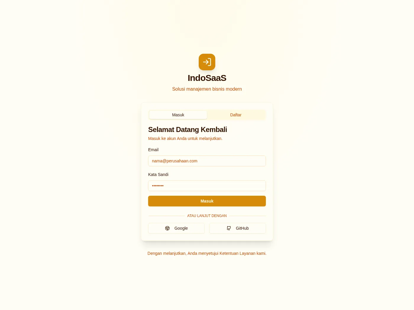 IndoSaaS Dashboard