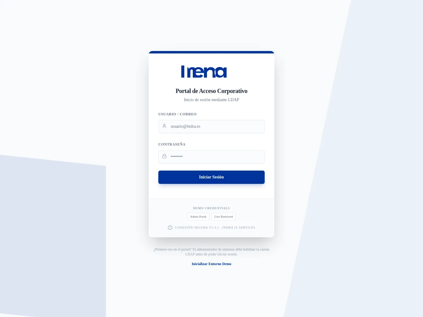 INDRA Login Portal