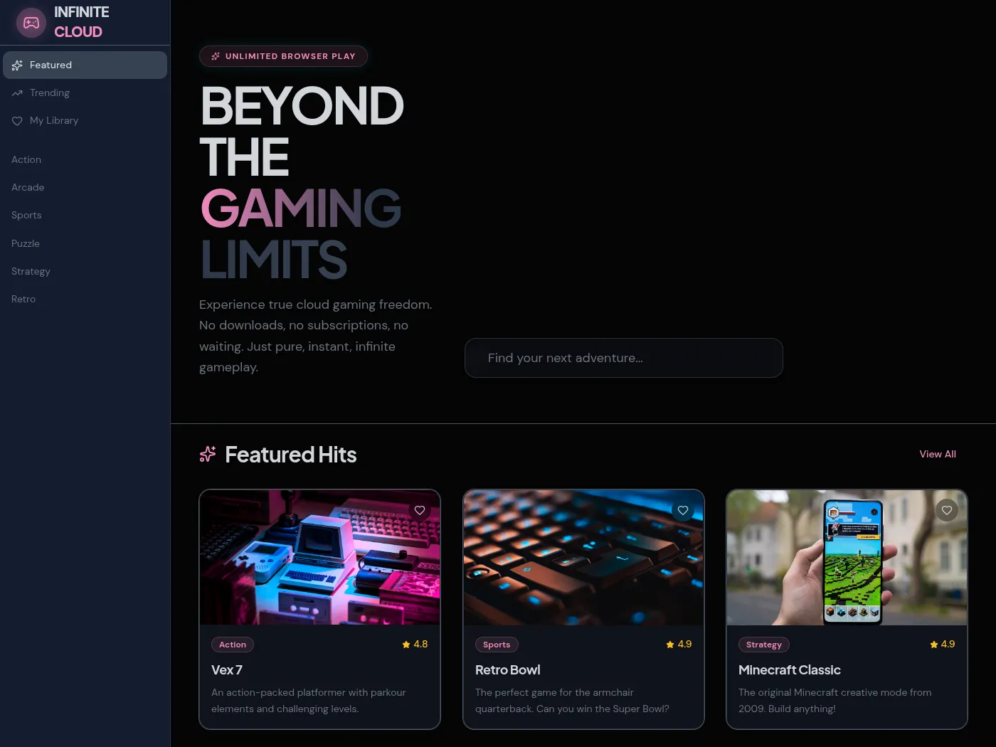 Infinite Cloud Gaming
